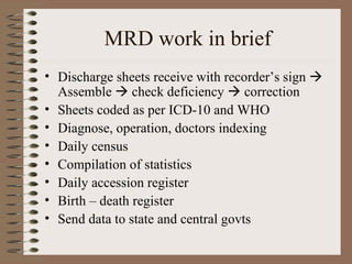 Maintainance of medical records in major hospitals | PPT