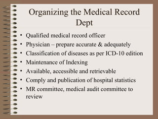 Maintainance of medical records in major hospitals | PPT
