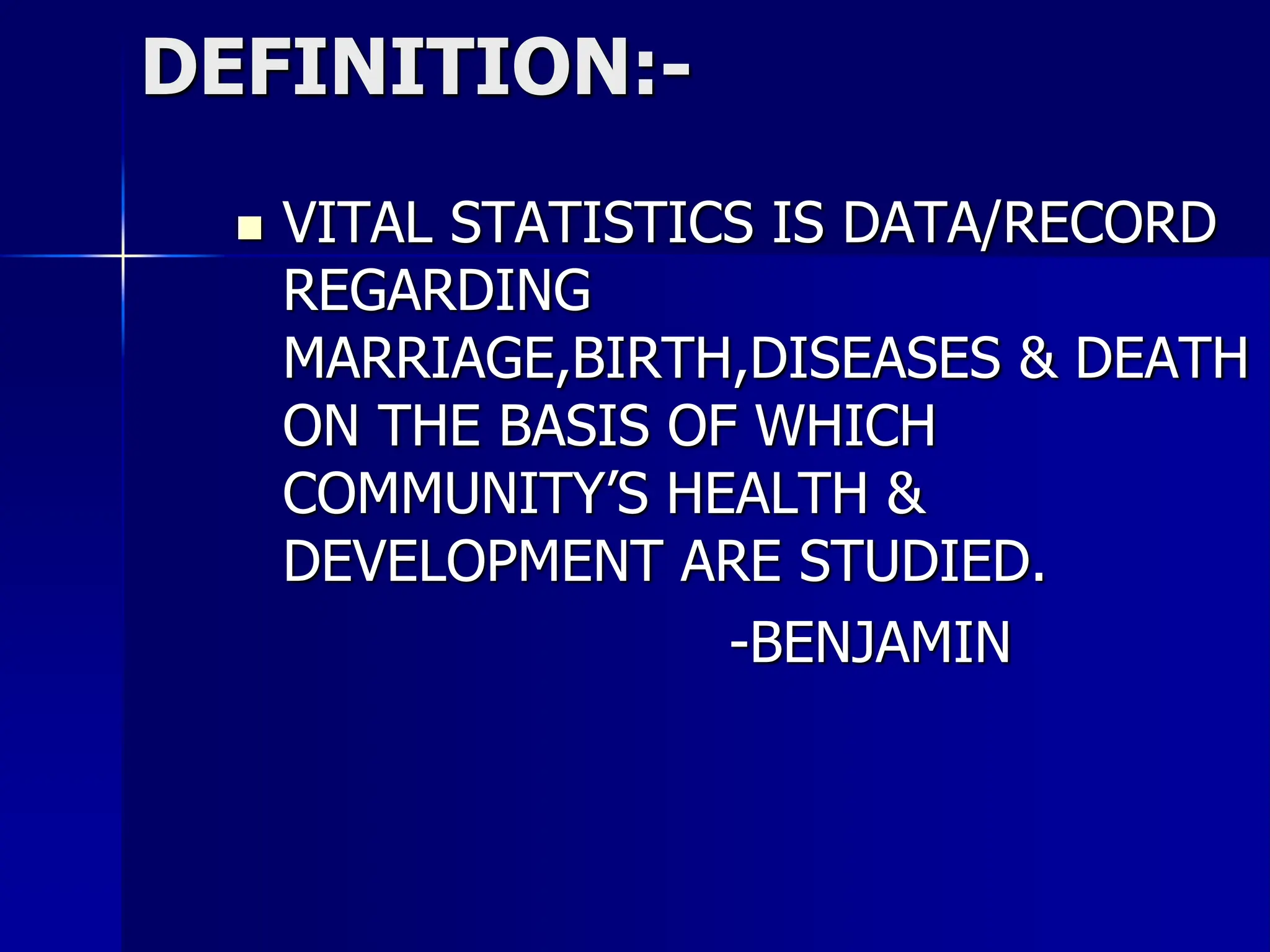 MAINTAINANCE OF VITAL STATISTICS.ppt in management of process | PPT