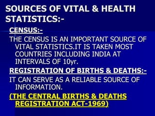 MAINTAINANCE OF VITAL STATISTICS.ppt in management of process | PPT
