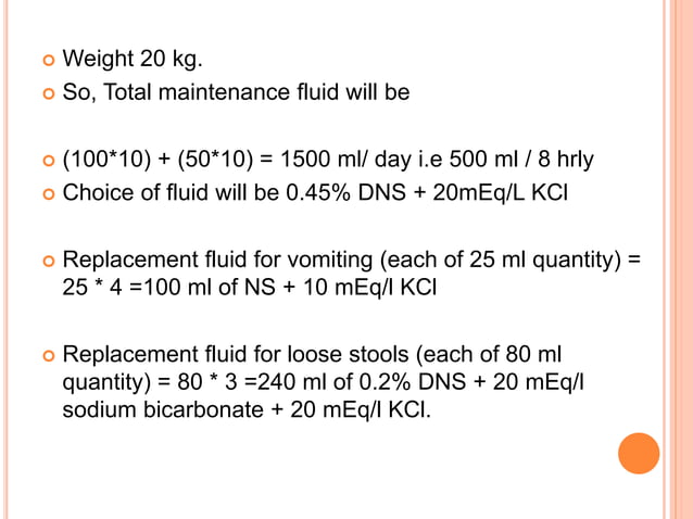 Maintainance & replacement fluid therapy pediatrics AG | PPTX