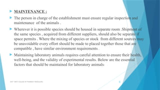 Maintenance and breeding of laboratory animals | PPTX
