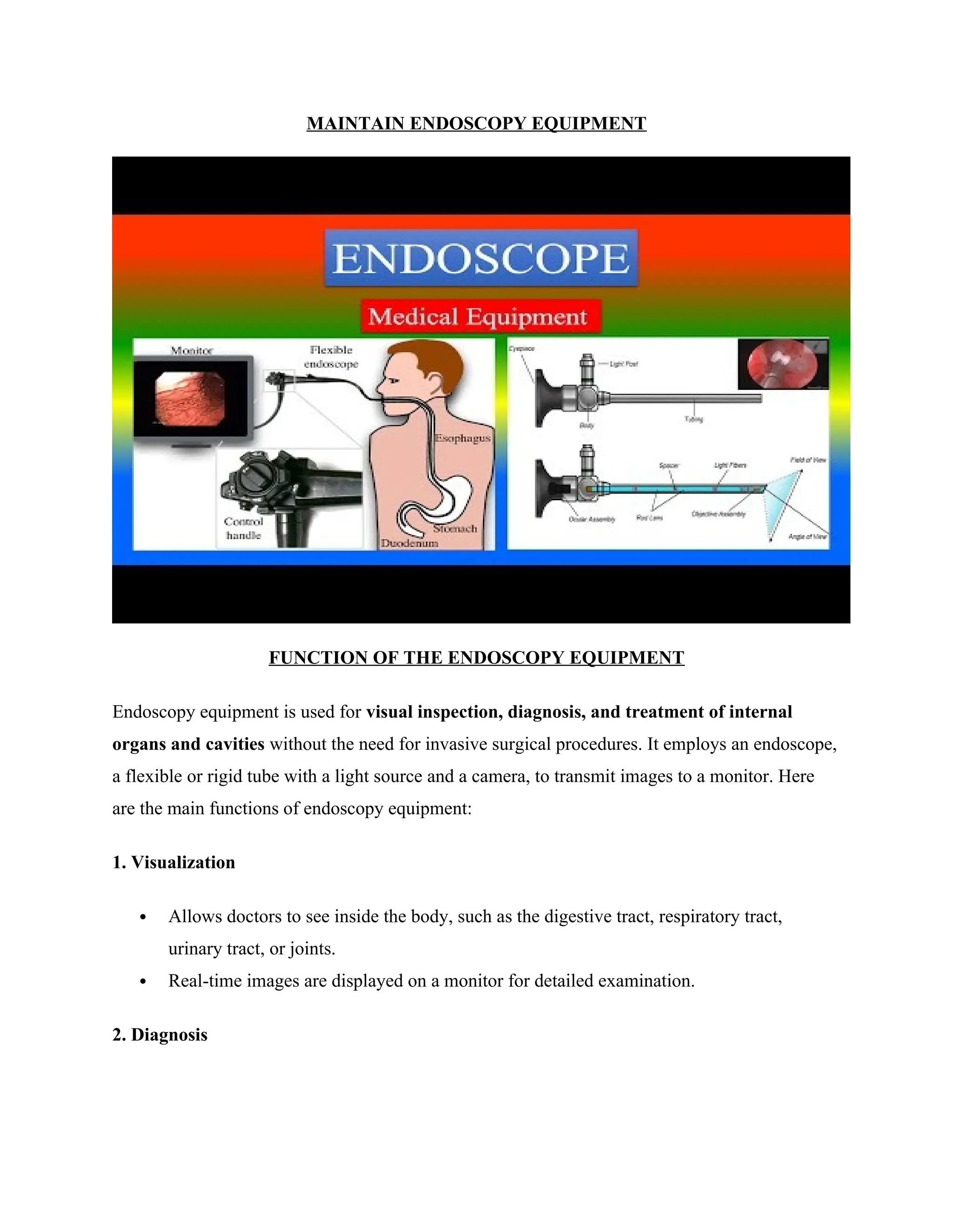 MAINTAIN ENDOSCOPY EQUIPMENT - Diagnnostic equipment.docx