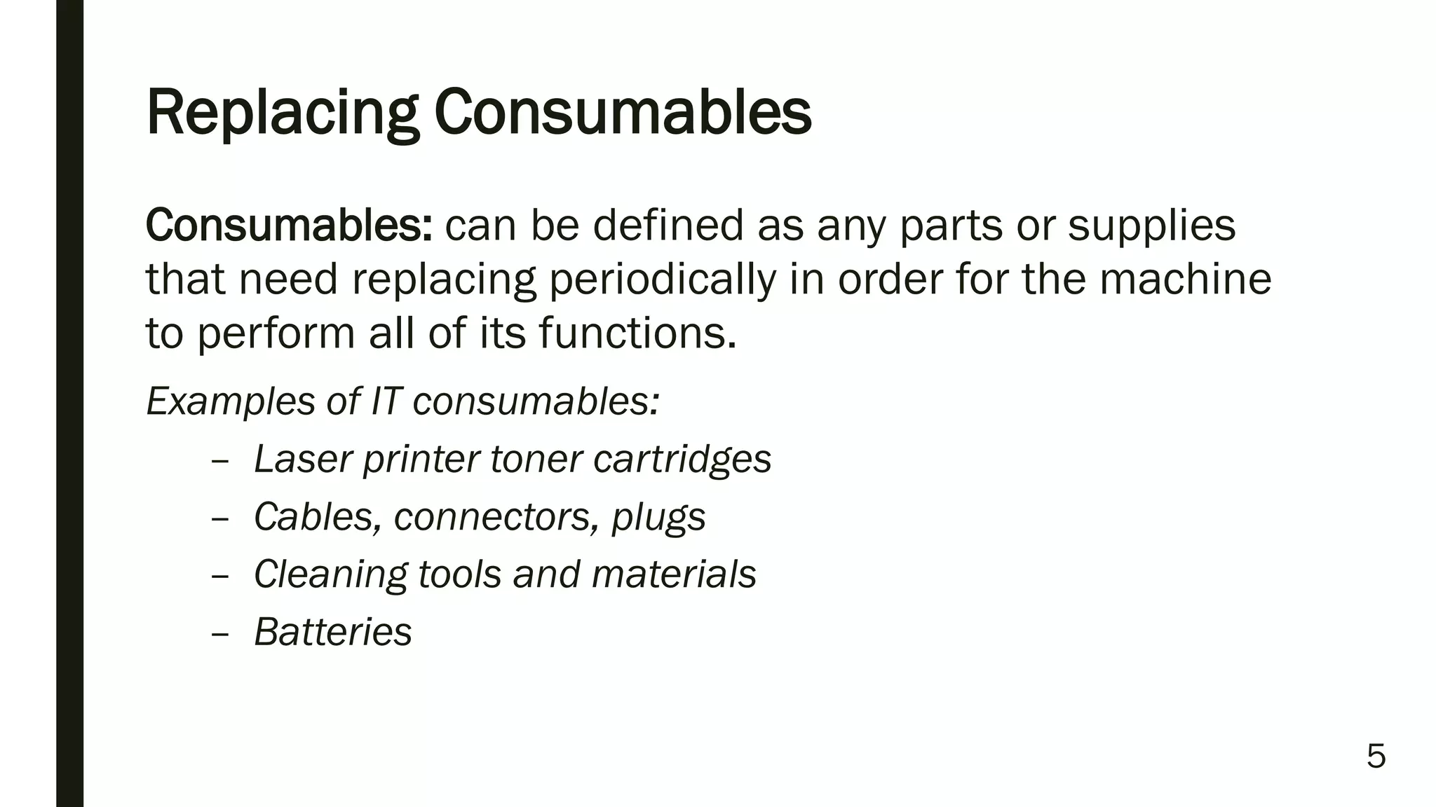 Maintain equipment and consumables | PDF