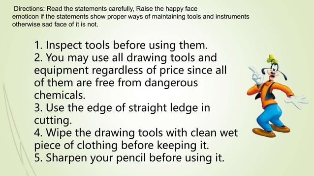 Maintain hand tools,drawing instruments equipment, and paraphernalia.pptx | Woodworking | Arts ...