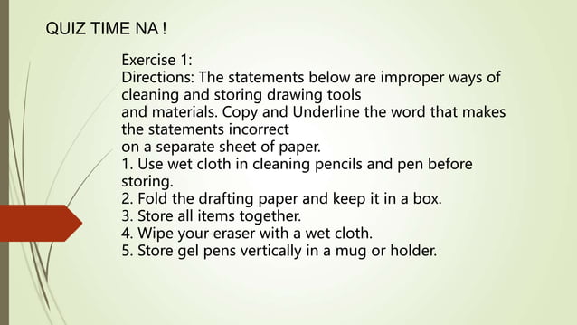 Maintain hand tools,drawing instruments equipment, and paraphernalia ...