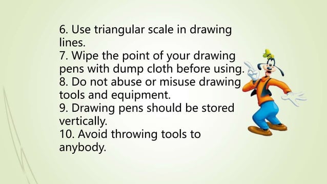 Maintain hand tools,drawing instruments equipment, and paraphernalia ...