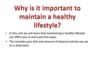 Maintaining a healthy lifestyle | PPTX