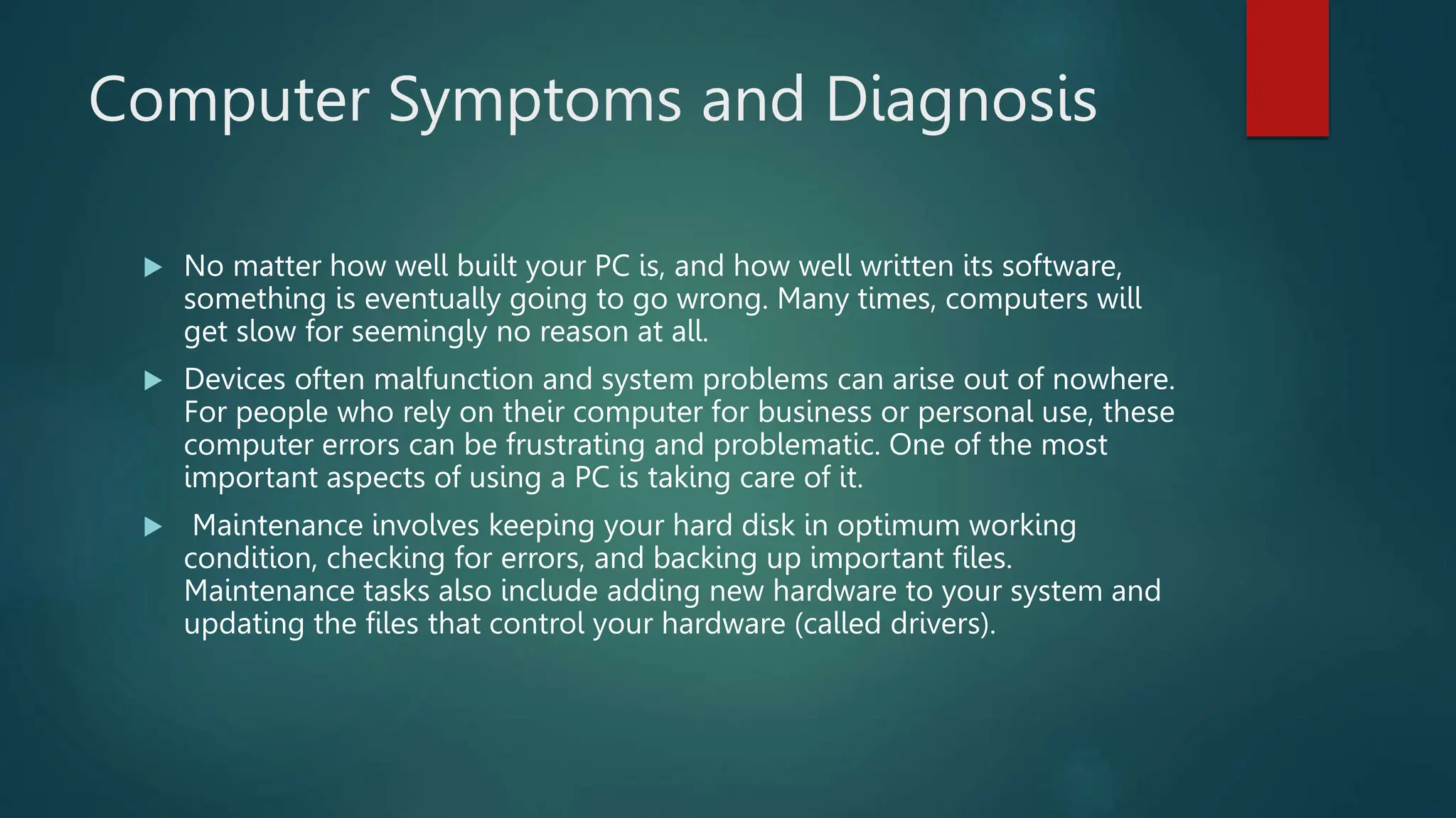 MAINTAINING AND REPAIRING COMPUTER SYSTEMS AND NETWORKS 12.pptx