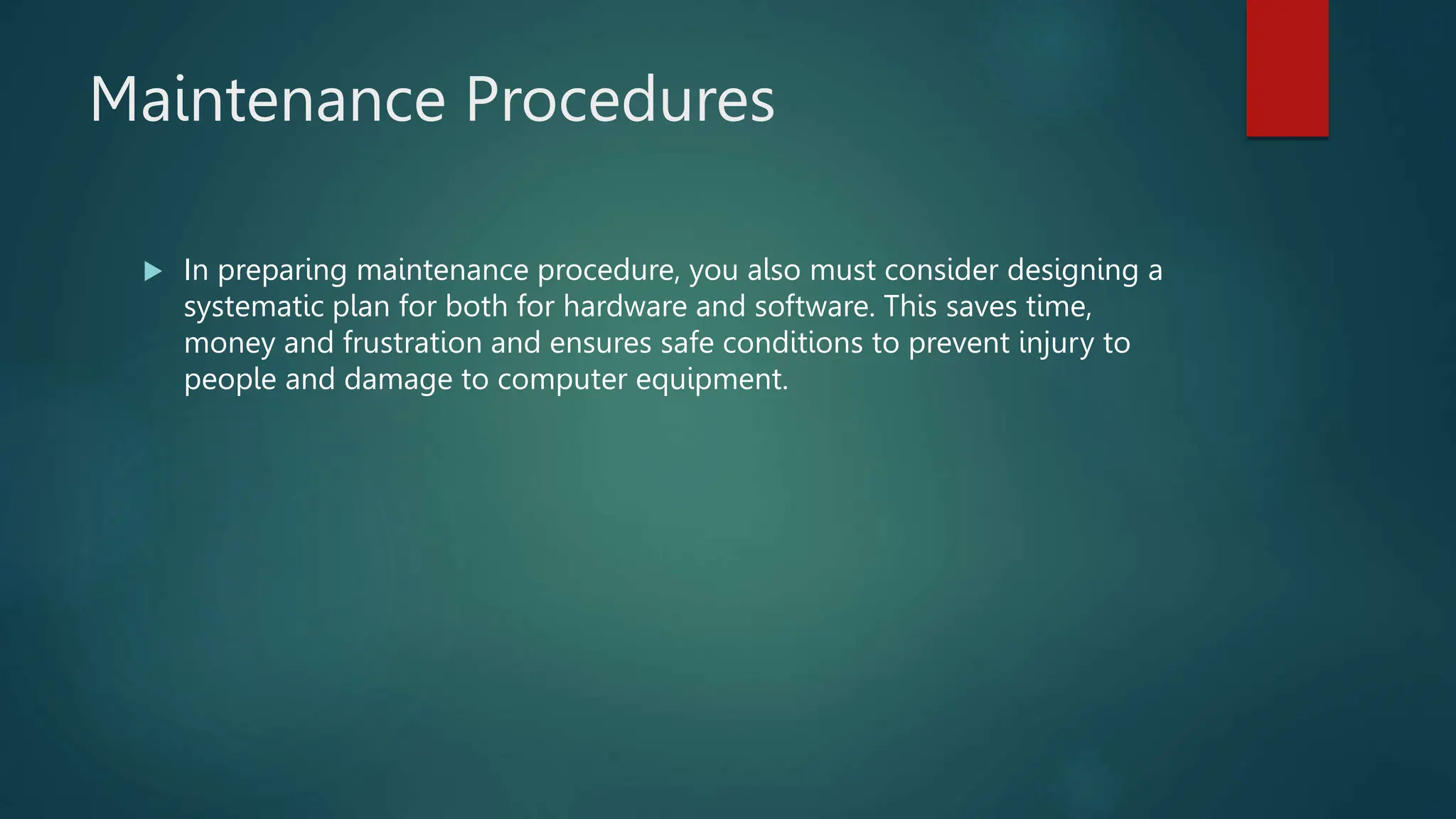 MAINTAINING AND REPAIRING COMPUTER SYSTEMS AND NETWORKS 12.pptx | IT ...