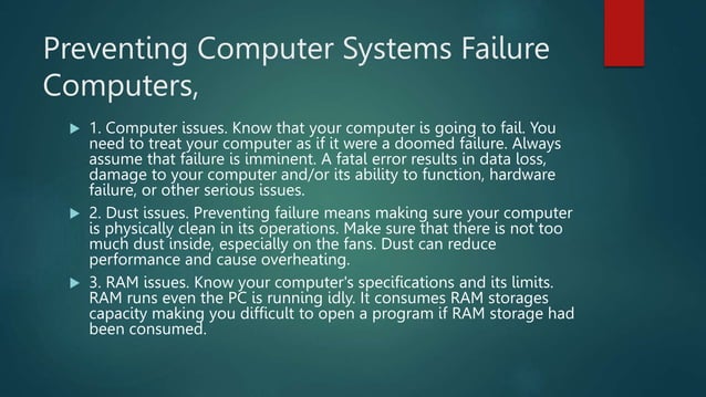 MAINTAINING AND REPAIRING COMPUTER SYSTEMS AND NETWORKS 12.pptx | IT ...
