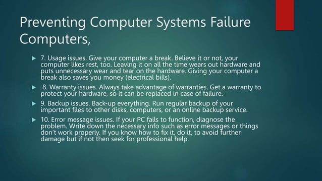 MAINTAINING AND REPAIRING COMPUTER SYSTEMS AND NETWORKS 12.pptx | IT ...