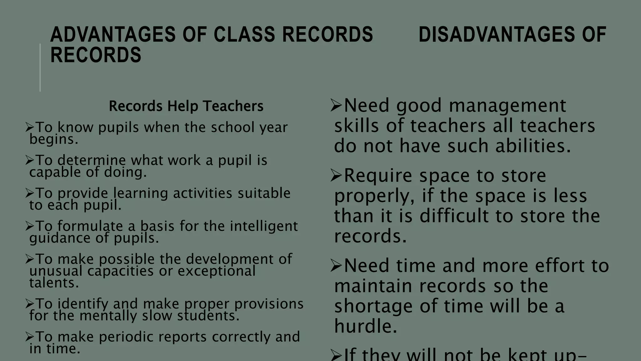 Maintaining classroom records | PPTX
