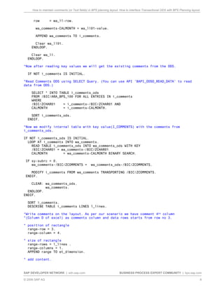 Maintaining comment fields directly in planning layouts using the transactional ods interface | PDF