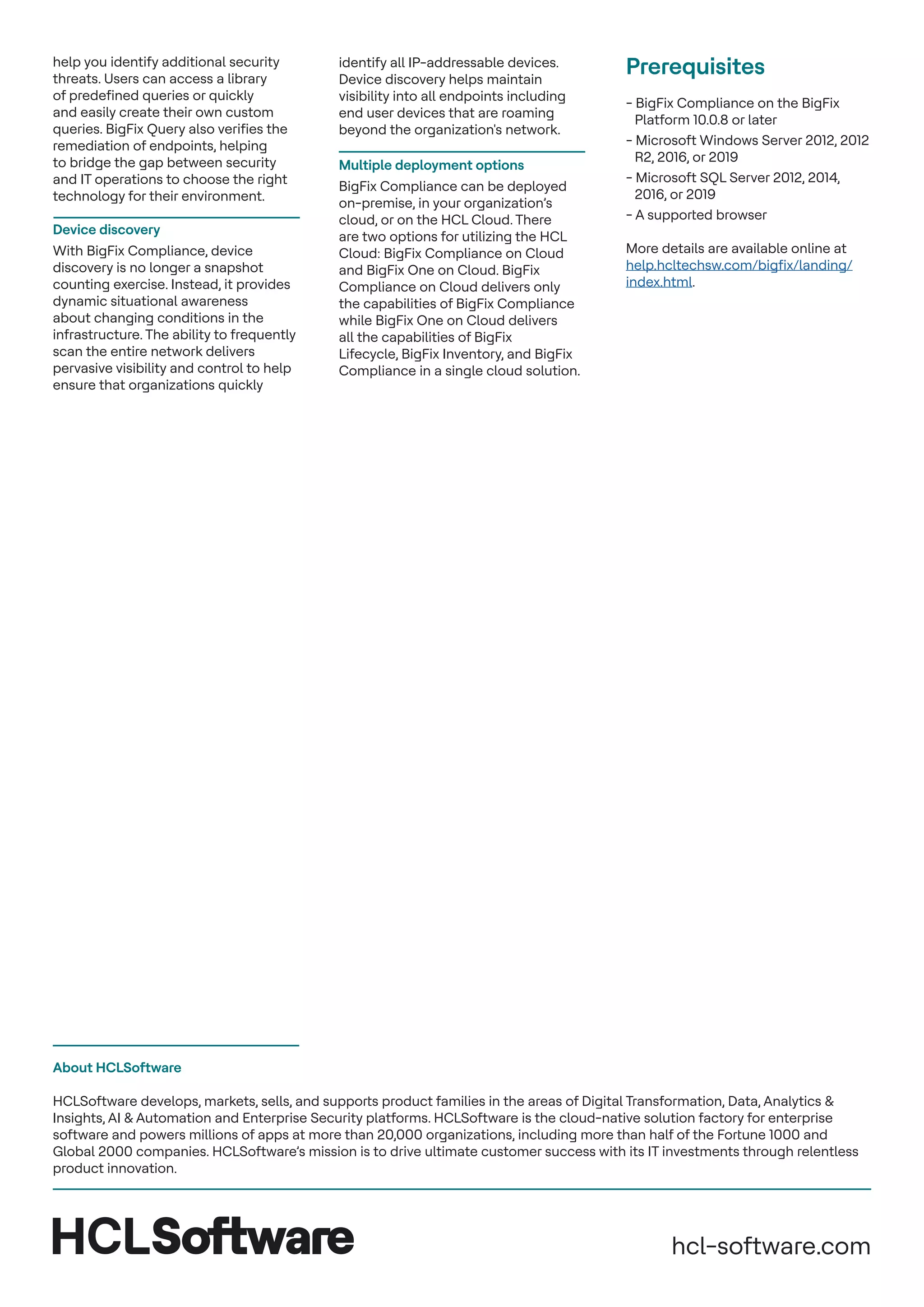 Maintaining Continuous Compliance with HCL BigFix | PDF