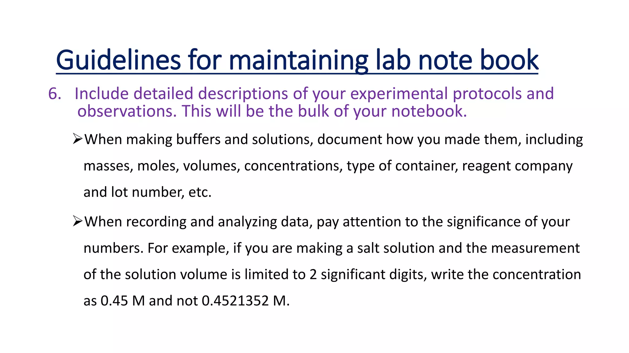 Maintaining lab note book | PPTX