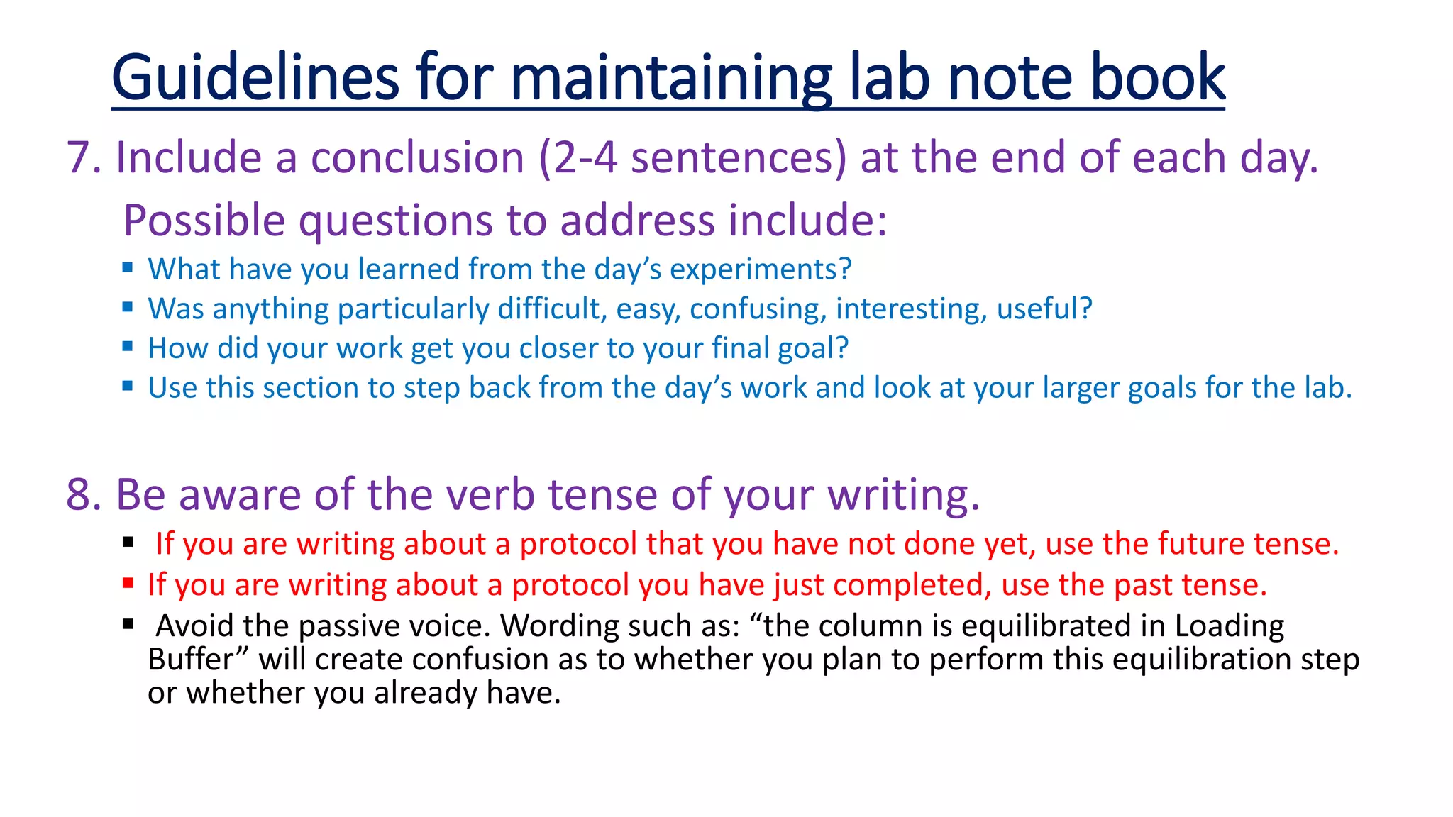 Maintaining lab note book | PPTX