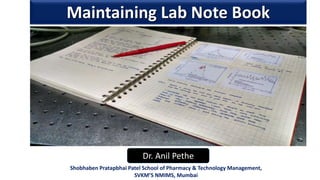 Maintaining lab note book | PPTX | Chemistry | Science