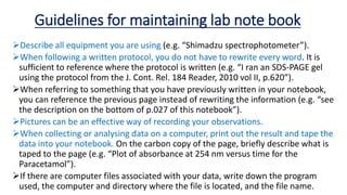 Maintaining lab note book | PPTX | Chemistry | Science