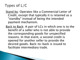Maintaining letter of credit & some basic theory | PPTX