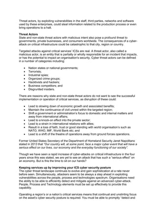 Cyber Security - Maintaining Operational Control of Critical Services | PDF