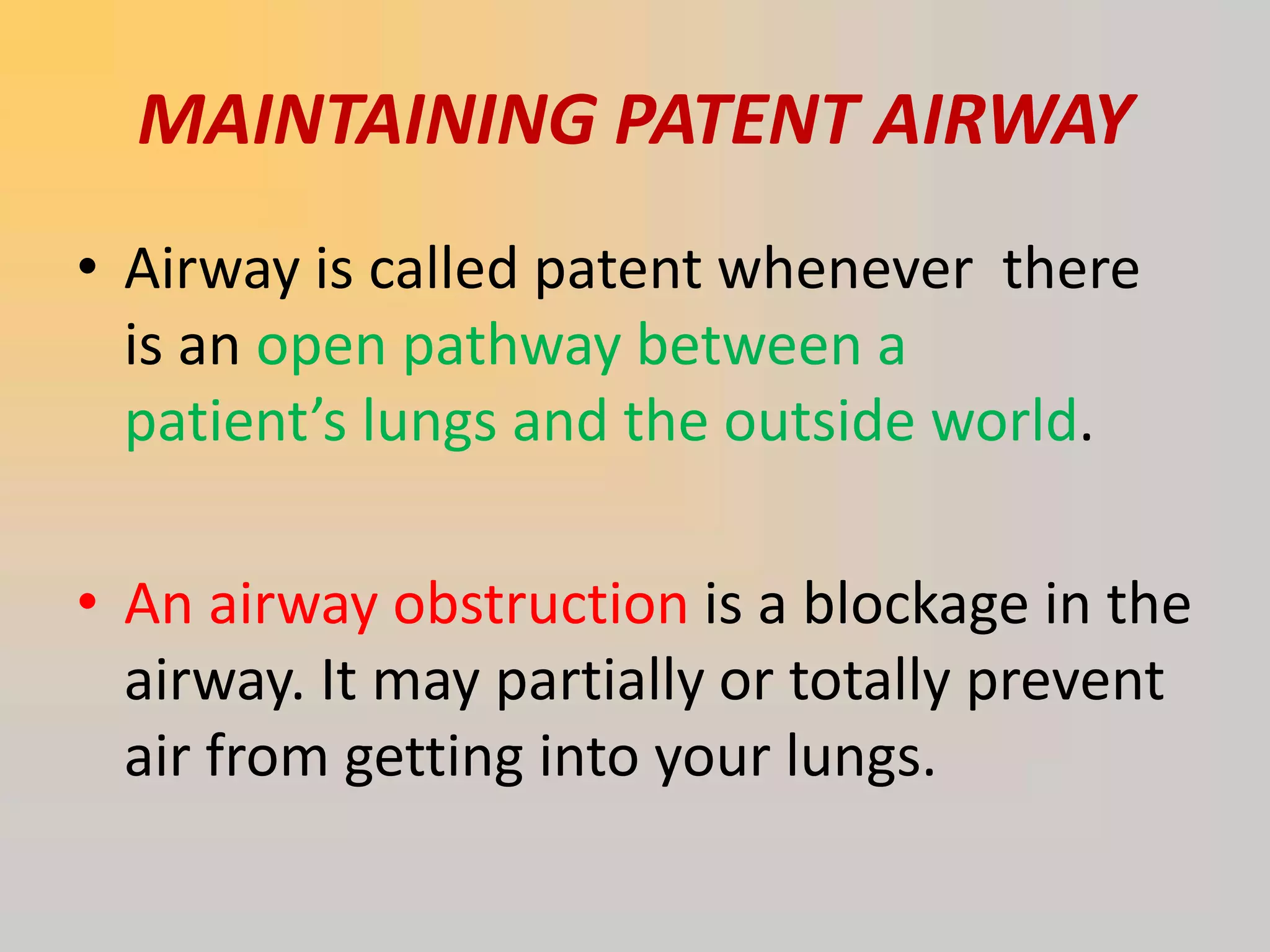 Maintaining patent airway | PPTX