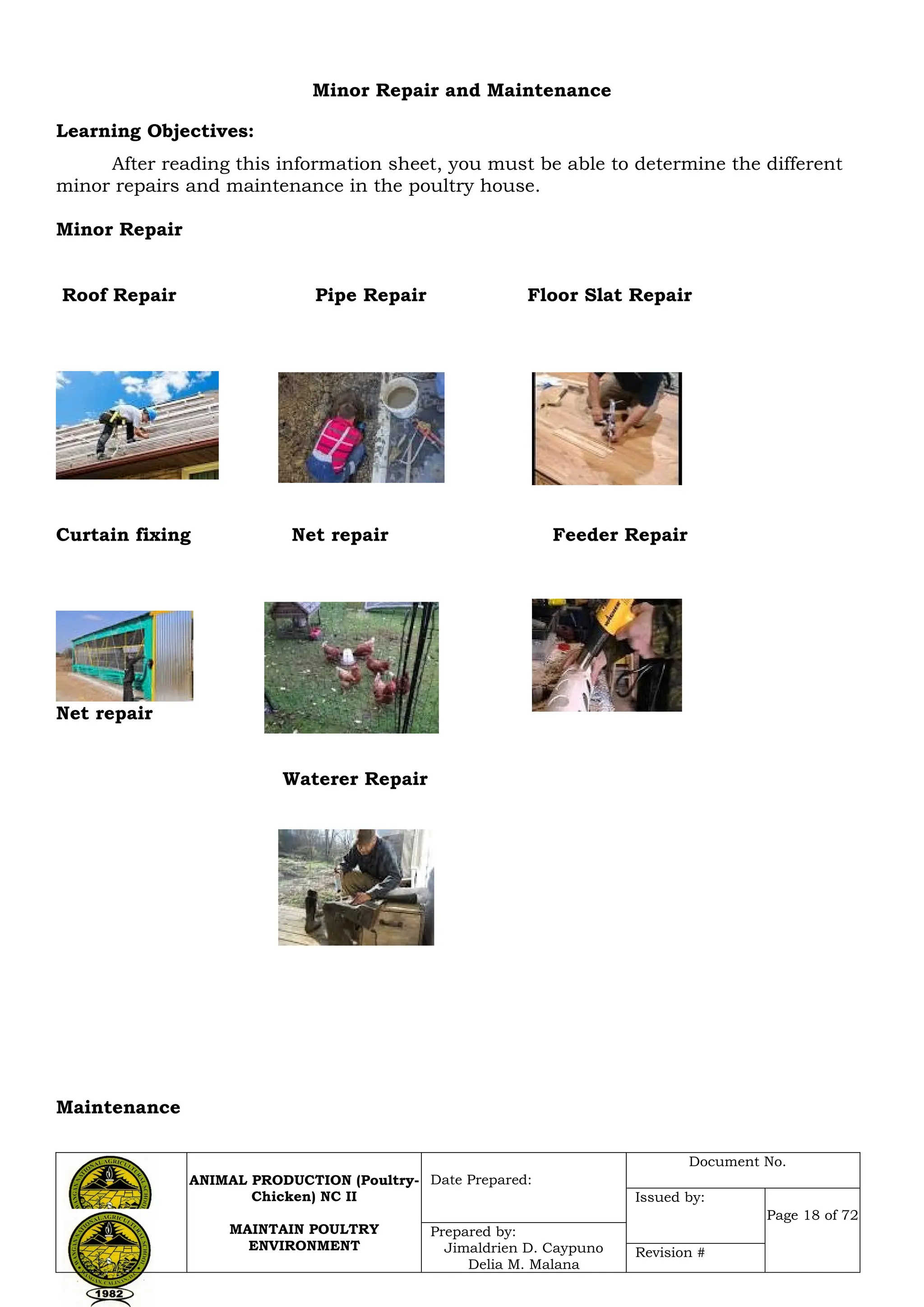 MAINTAIN_Poultry House and environment .doc
