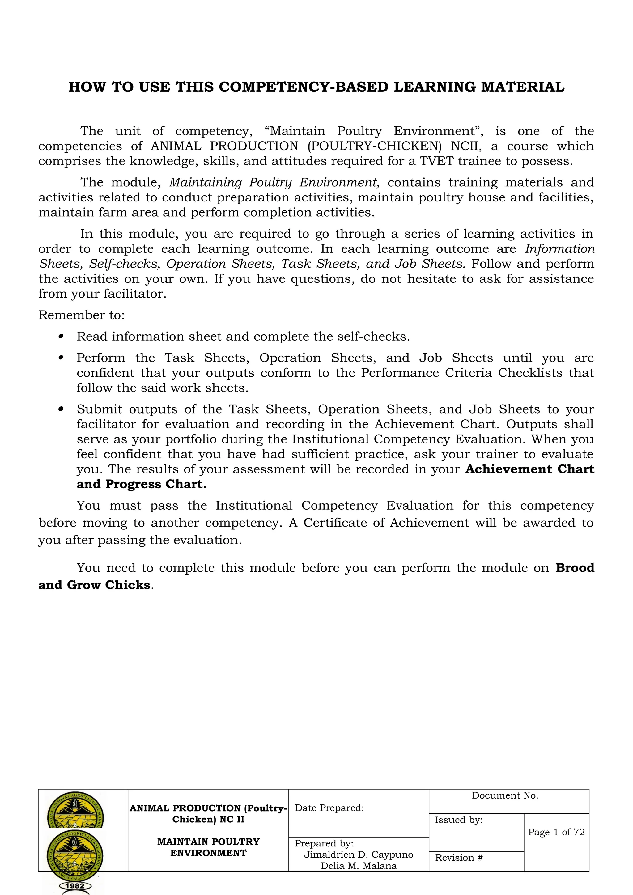 MAINTAIN_Poultry House and environment .doc