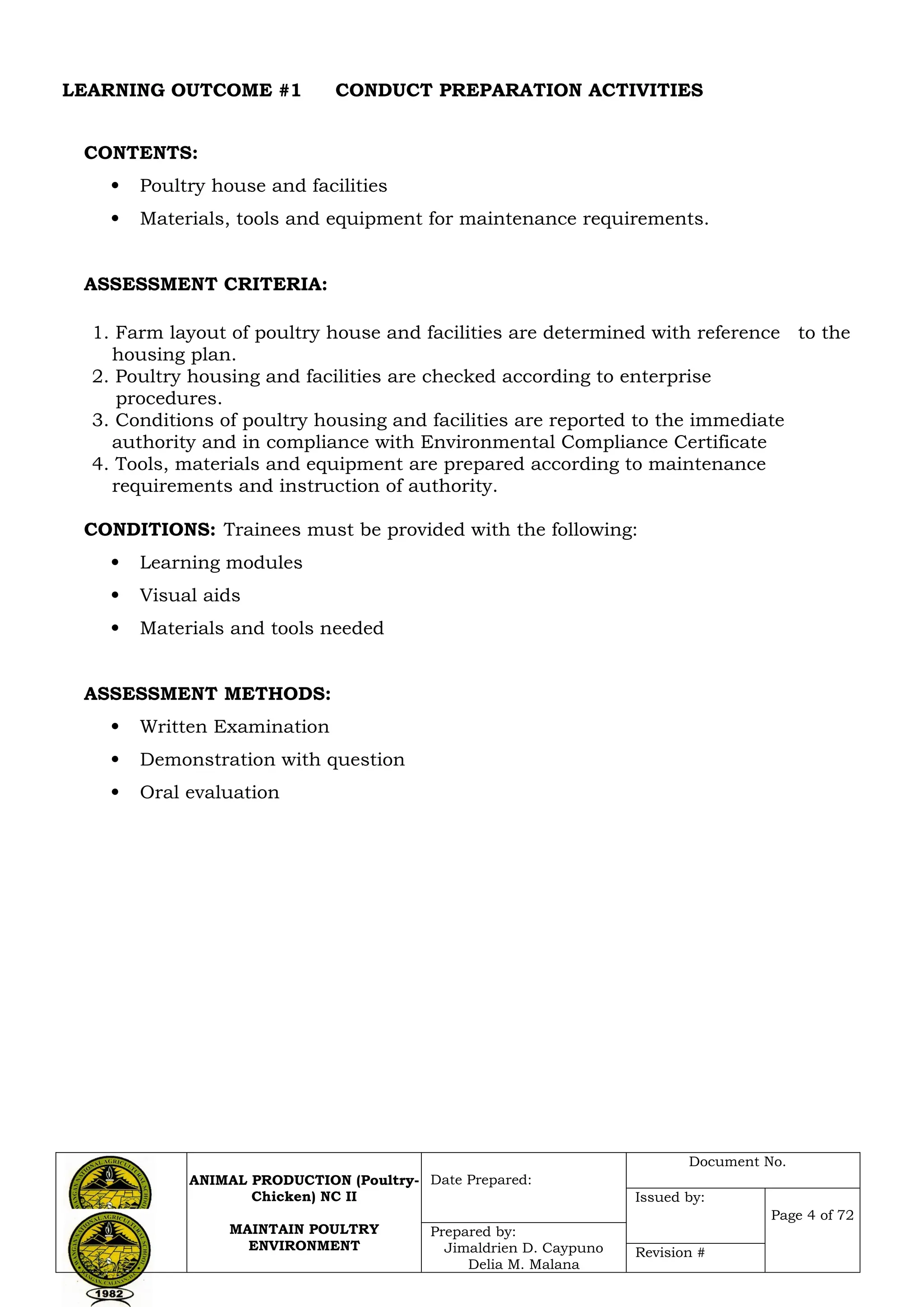 MAINTAIN_Poultry House and environment .doc
