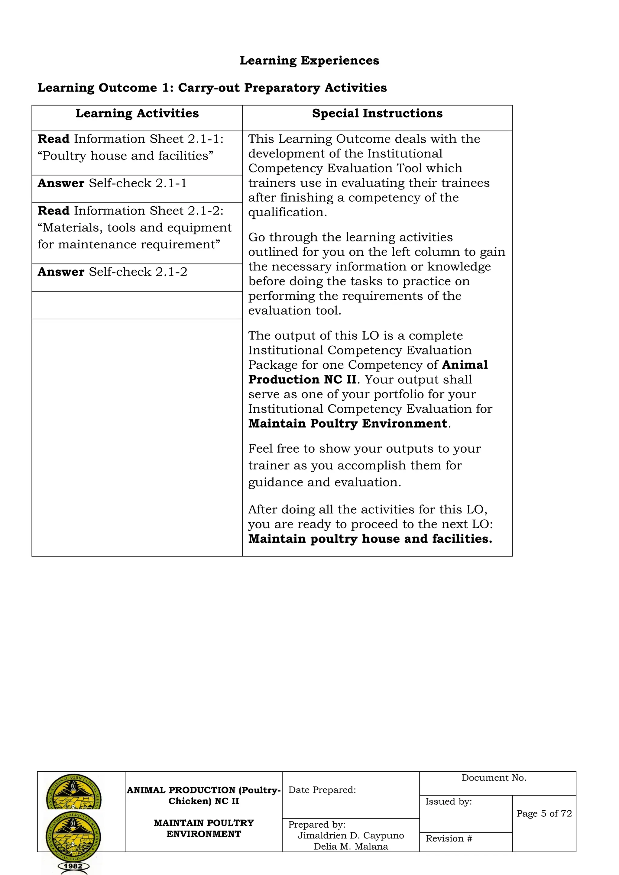 MAINTAIN_Poultry House and environment .doc
