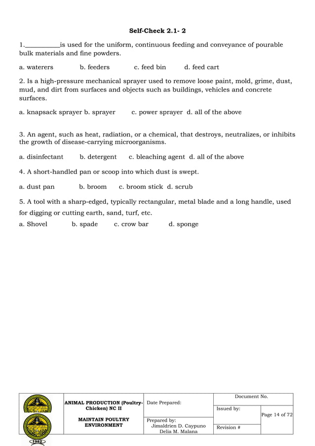 MAINTAIN_Poultry House and environment .doc