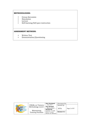 Maintain training facilities 1 | PDF