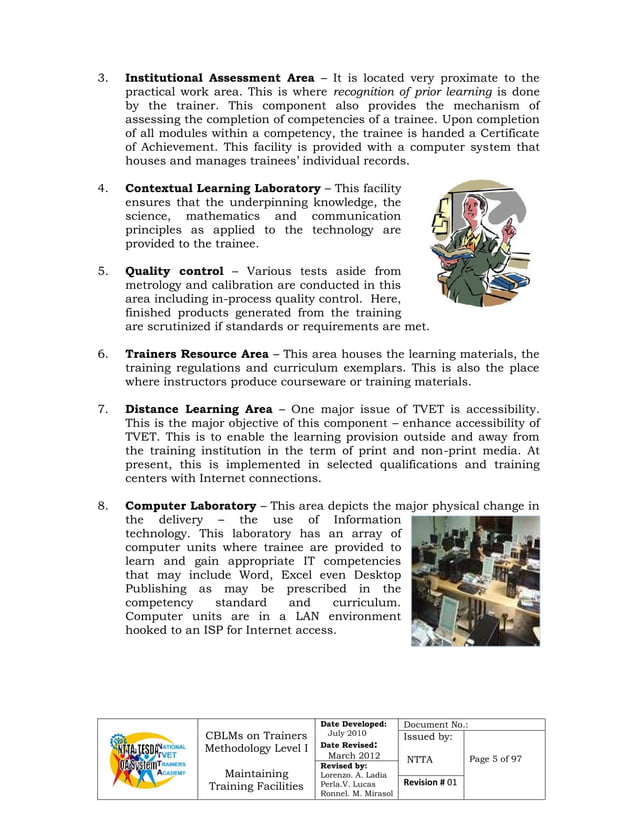 Maintain training facilities 1 | PDF