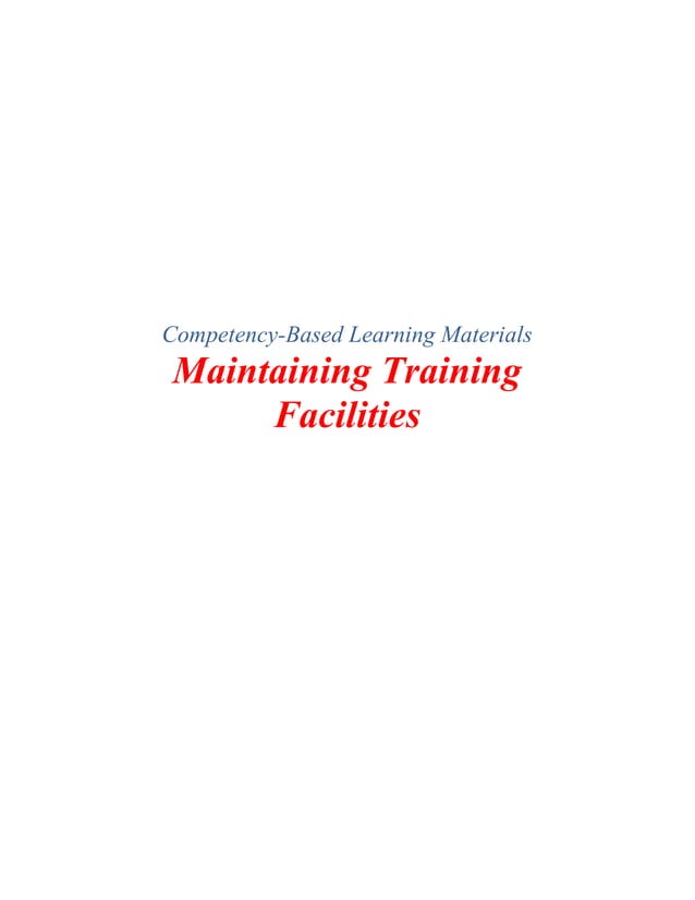 Maintain training facilities 1 | PDF