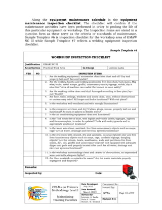 Maintain training facilities 1 | PDF