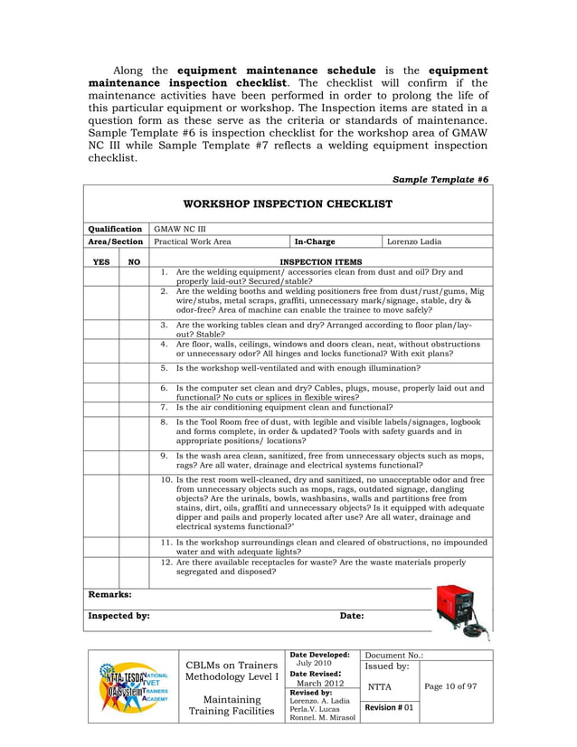 Maintain training facilities 1 | PDF