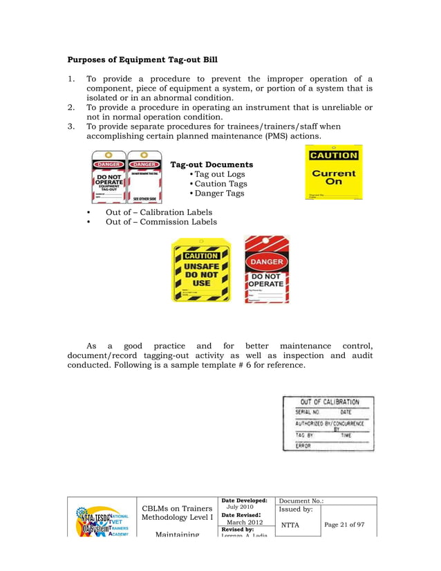 Maintain training facilities 1 | PDF