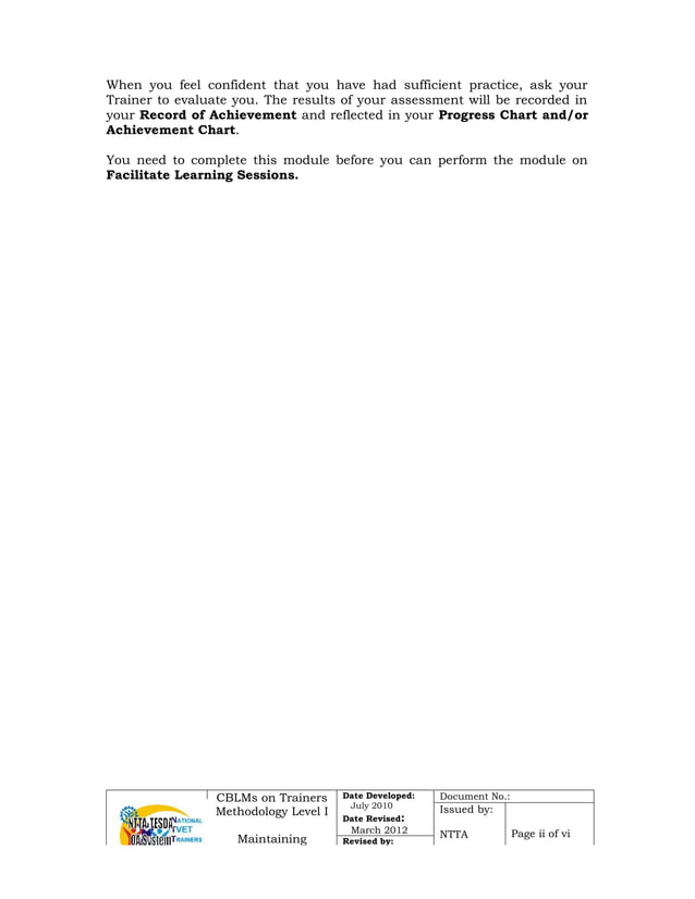 Maintain training facilities 1 | PDF