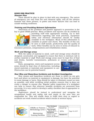 Maintain training facilities 1 | PDF