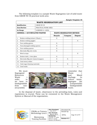 Maintain training facilities 1 | PDF