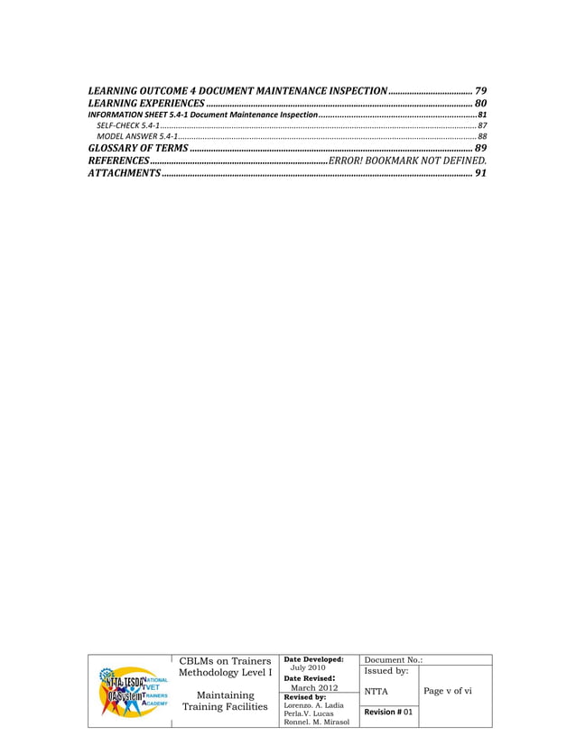 Maintain training facilities 1 | PDF