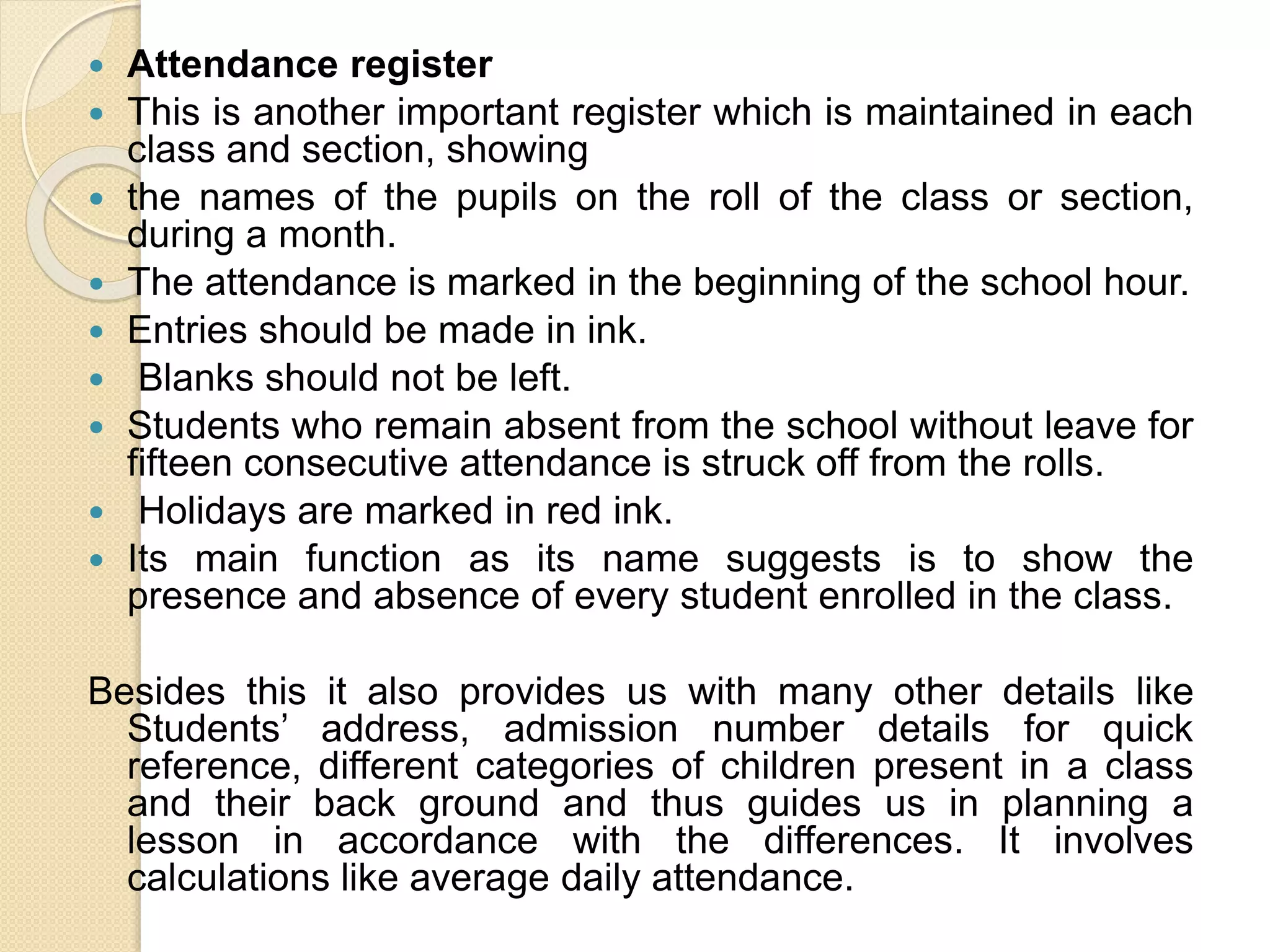 Maintenance of school records | PPTX