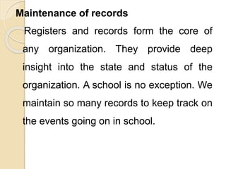 Maintenance of school records | PPTX
