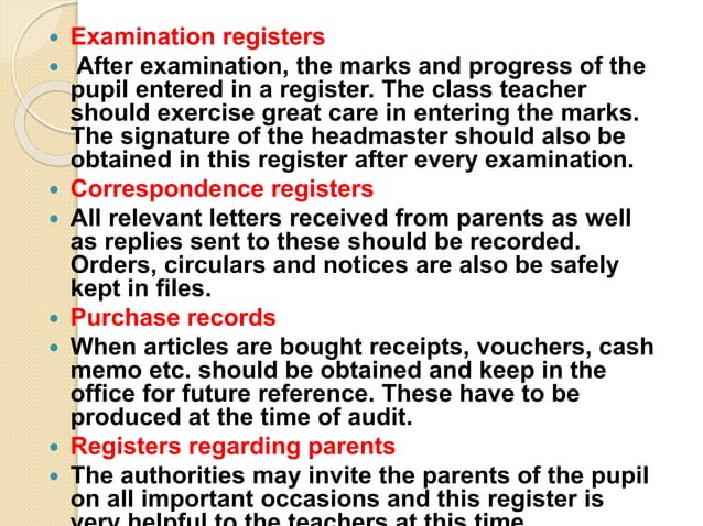 Maintenance of school records | PPTX