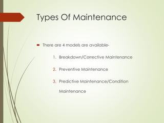 Maintanance management | PPTX
