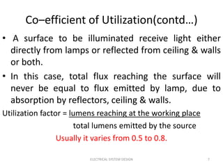 Maintenance factor Absorption factor,Reflection factor, Co-efficient of ...