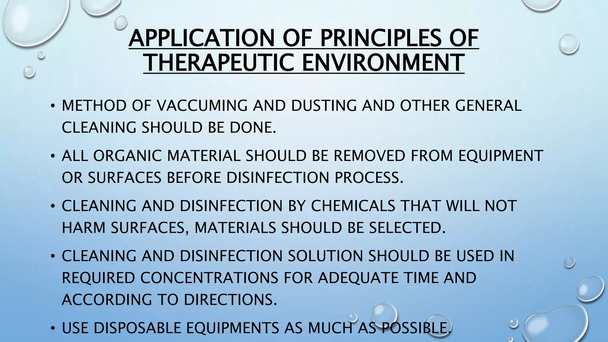 Maintenance of therapeutic environment in OT | PPTX