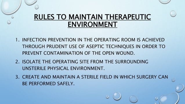Maintenance of therapeutic environment in OT | PPTX | Surgery | Medical ...