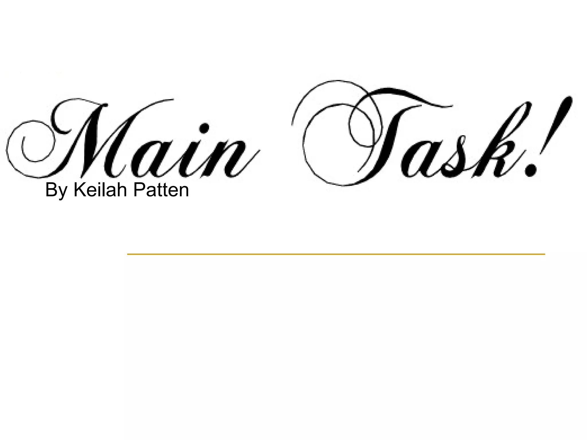 Main task | PPT