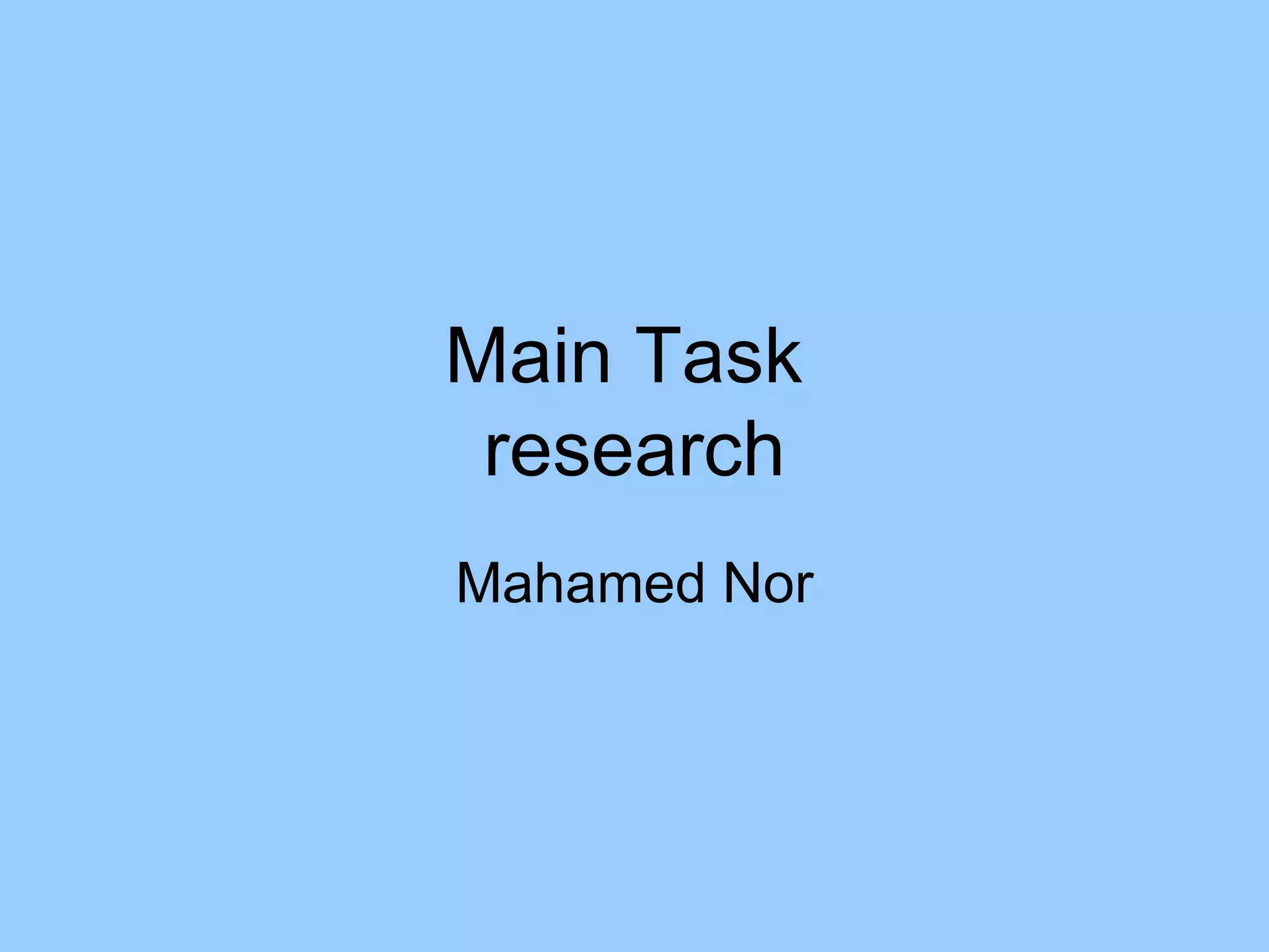 Main task research | PPT